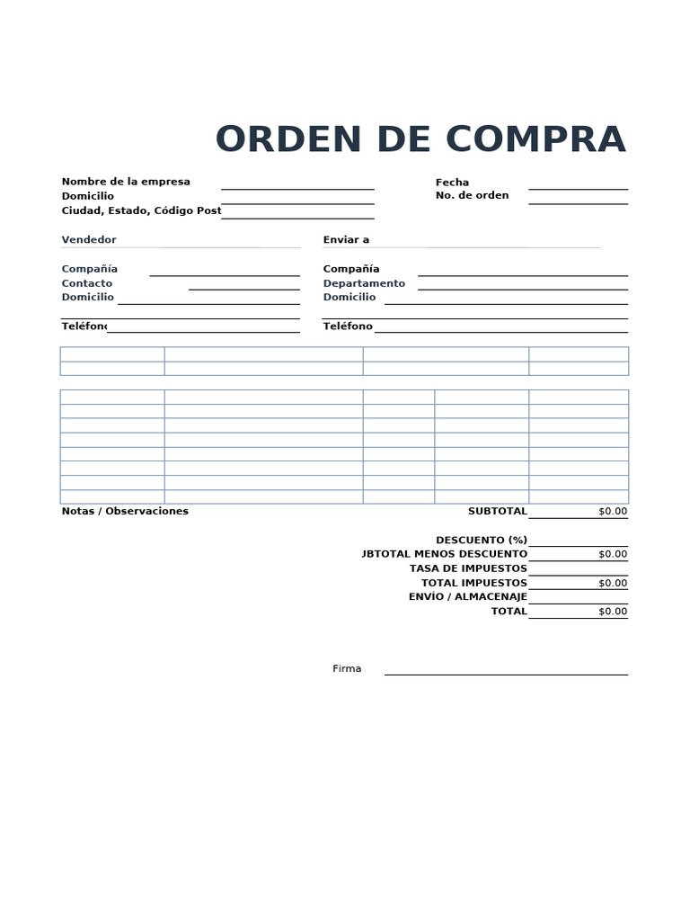 Purchase Order File Excel | PDF