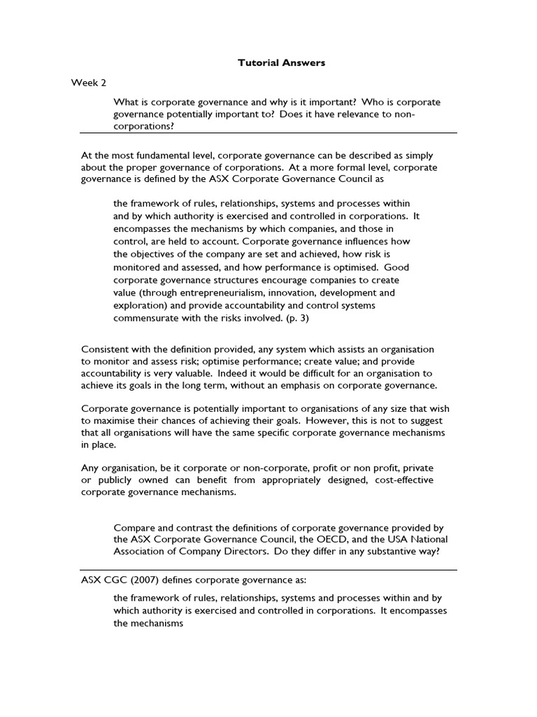 Tutorial Answers Week 2 | PDF