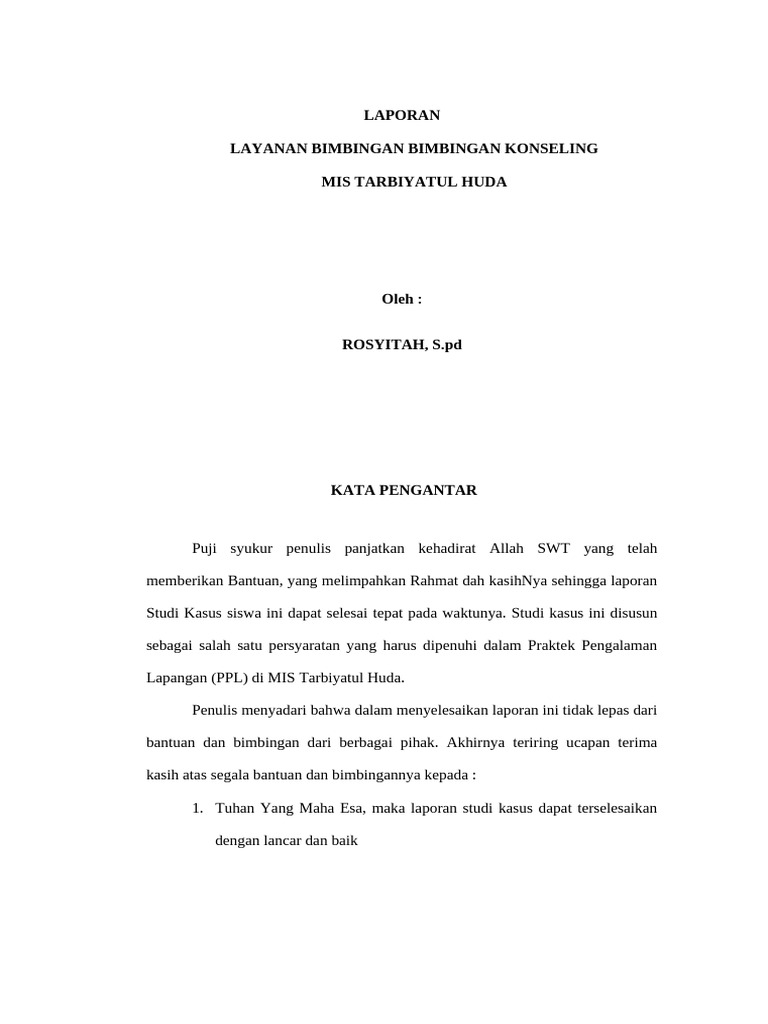 Contoh Laporan Bk Pdf