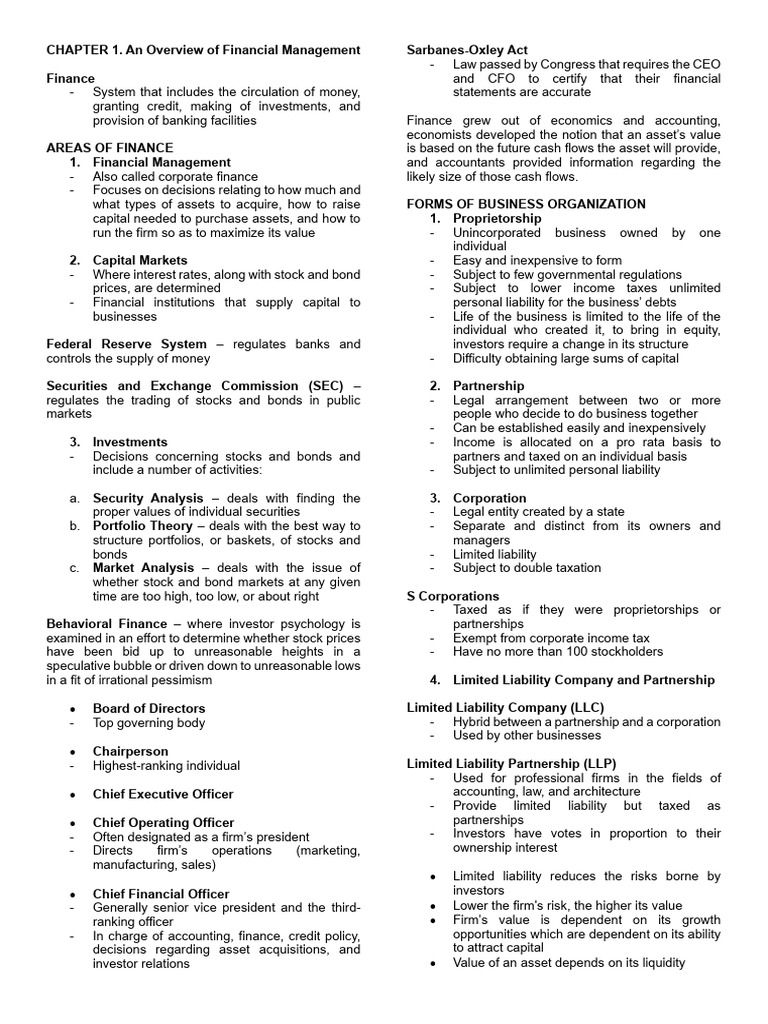 Financial Management Notes | PDF