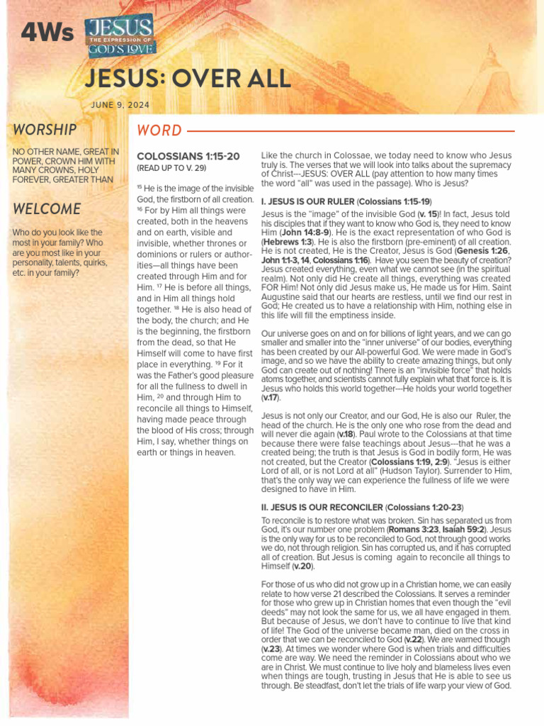 4Ws JTEOGL JESUS OVER ALL JUNE 10 2024 MAIN - 3 | PDF