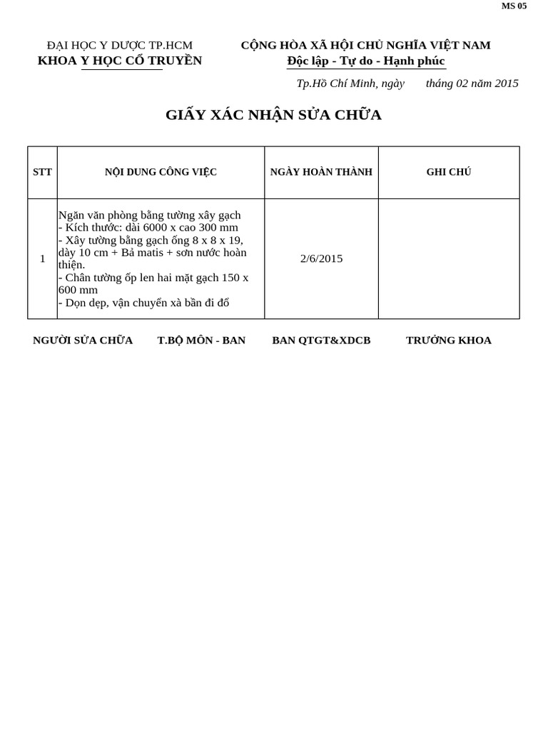 Giay - Xac - Nhan - Sua - Chua, Bao - Tri | PDF