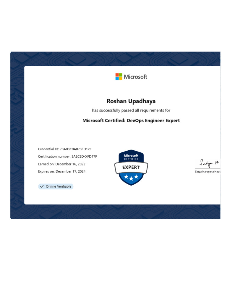 Microsoft DevOps Engineer Expert Certification | PDF