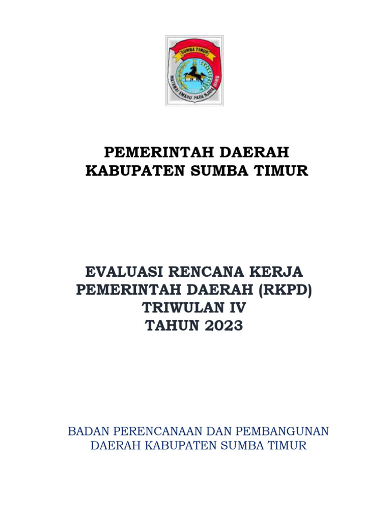 Laporan Evaluasi RKPD Tahun 2023 Kabupaten Sumba Timur | PDF