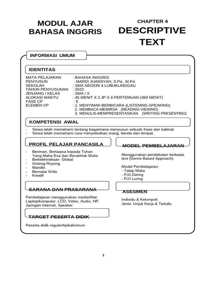 MODUL 2 Descriptive Text | PDF