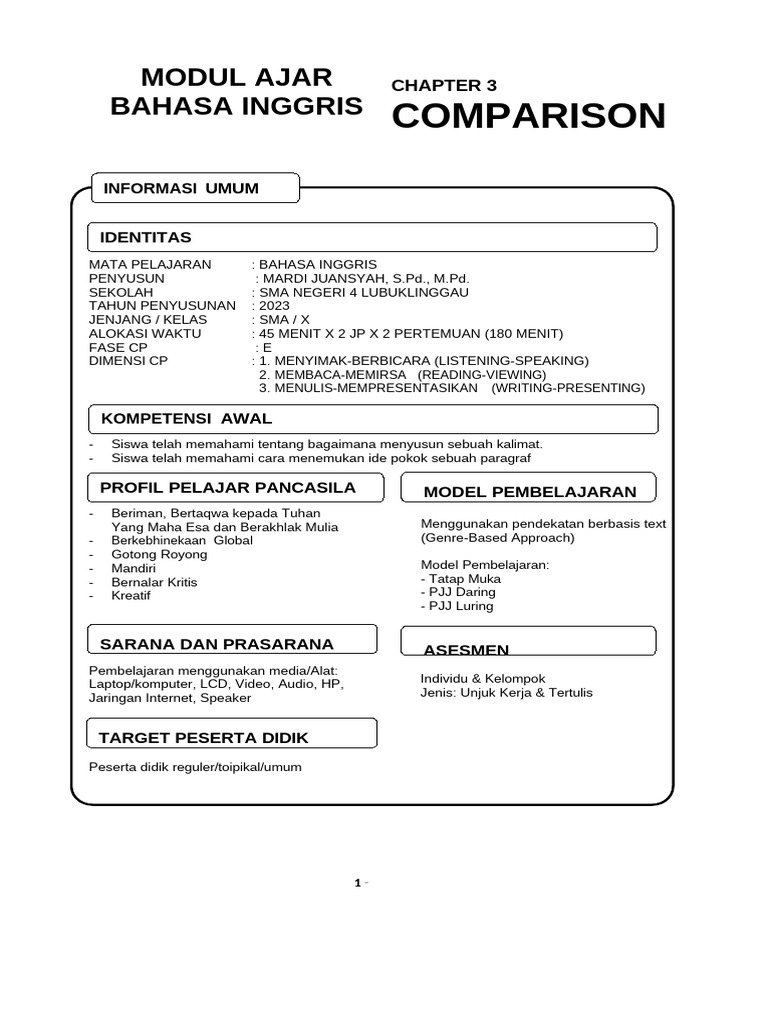 MODUL 4 Degree of Comparison | PDF