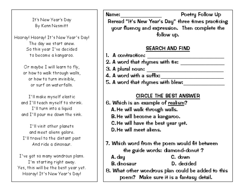 New Years Day Poem | PDF