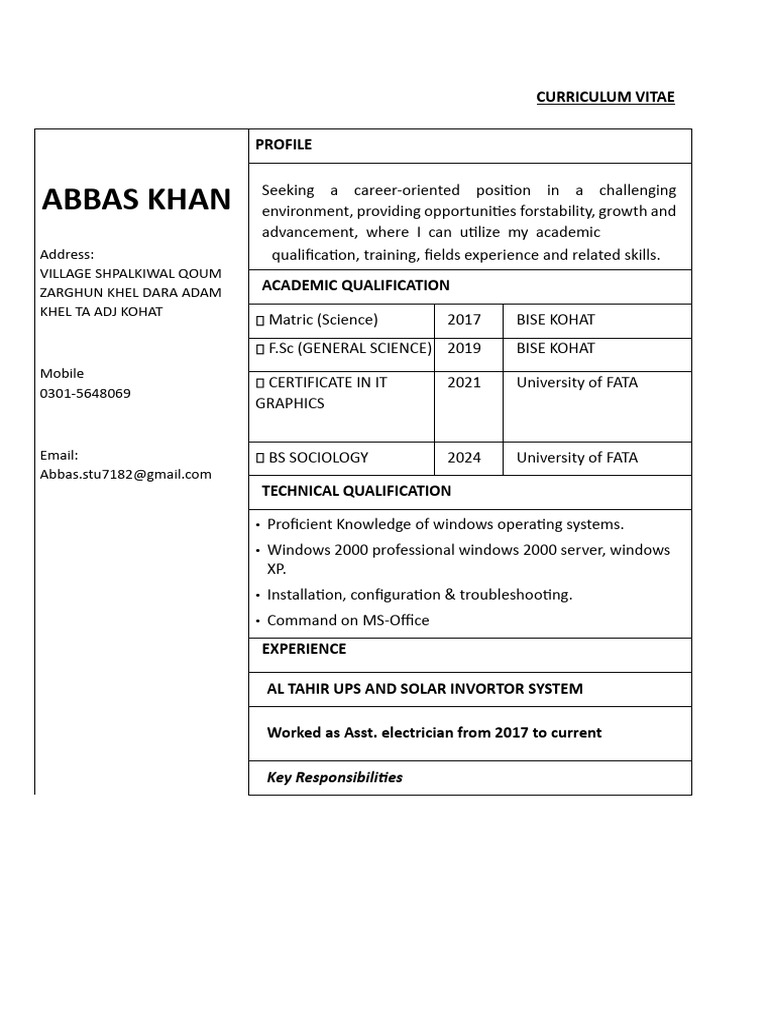 ABBAS Cv-1 | PDF