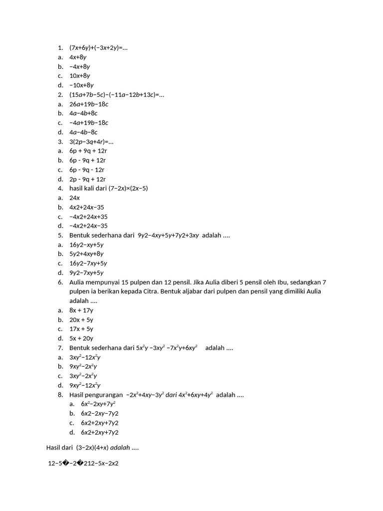 MTK Kelas 7 Belum Edit | PDF