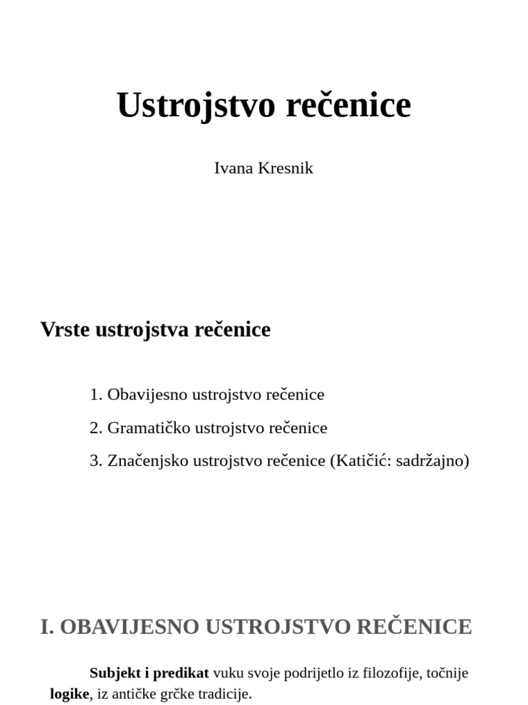 SIN 03 Ustrojstvo Recenice | PDF