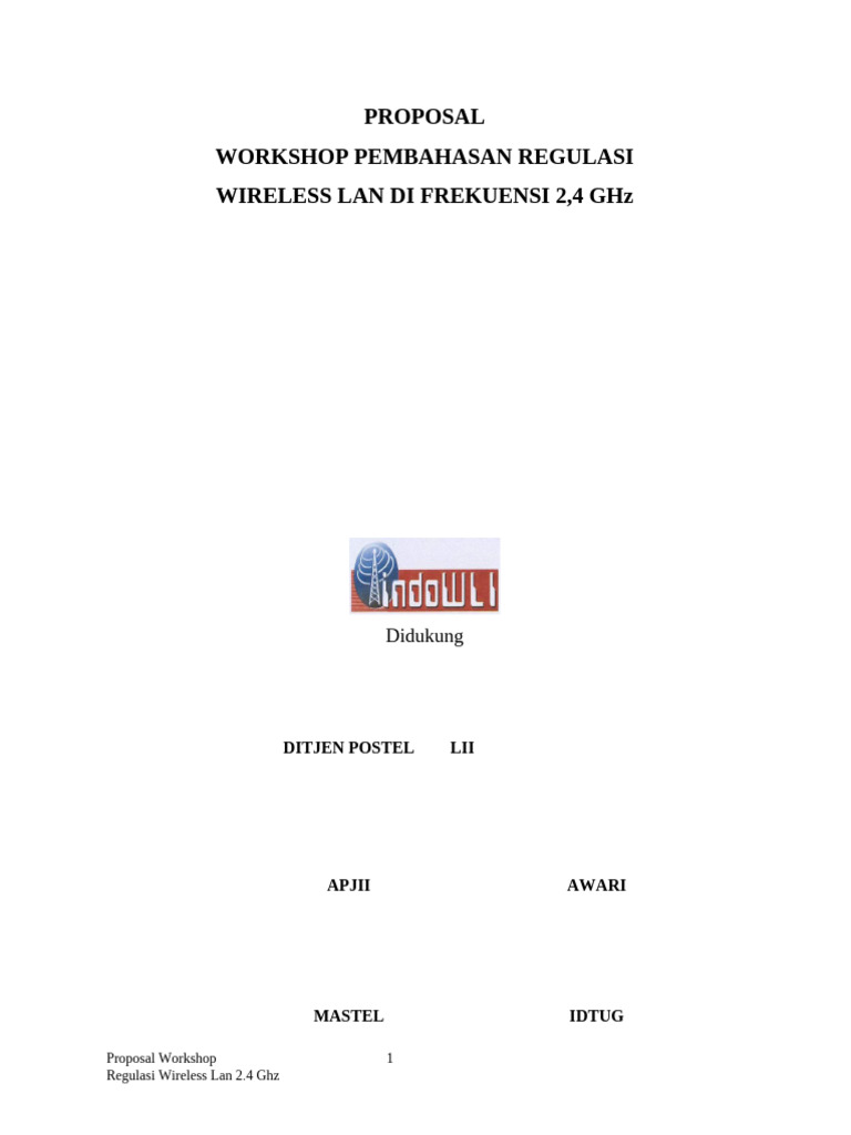 Proposal Workshop Pembahasan 2.4 GHZ | PDF