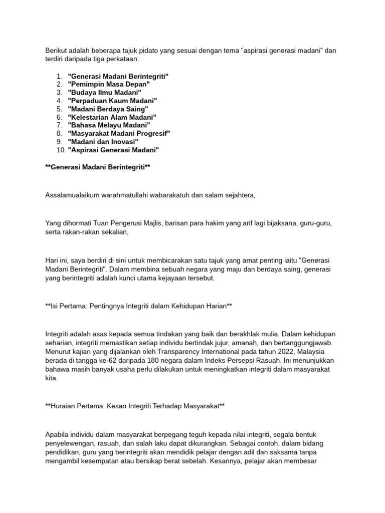 Pidato Spontan | PDF