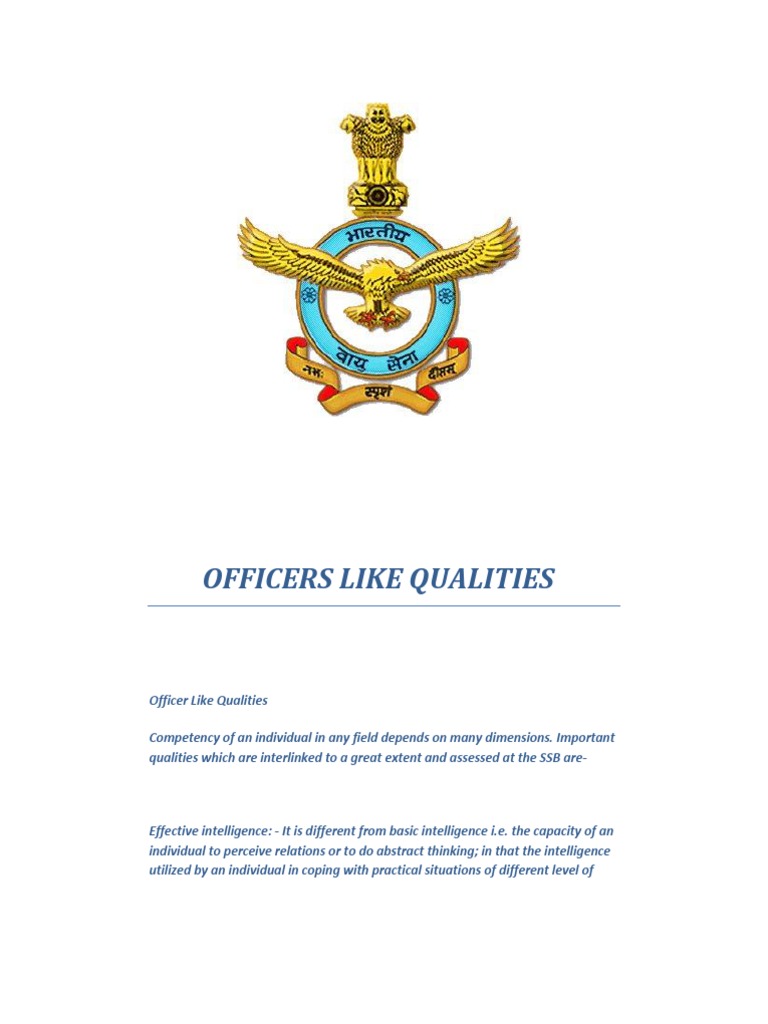 Officer Like Qualities for Success | PDF | Reason | Intelligence