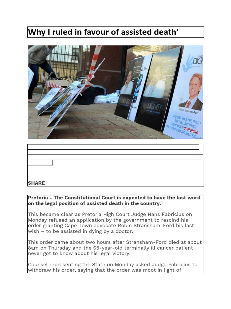 Why I Ruled in Favour of Assisted Death | PDF