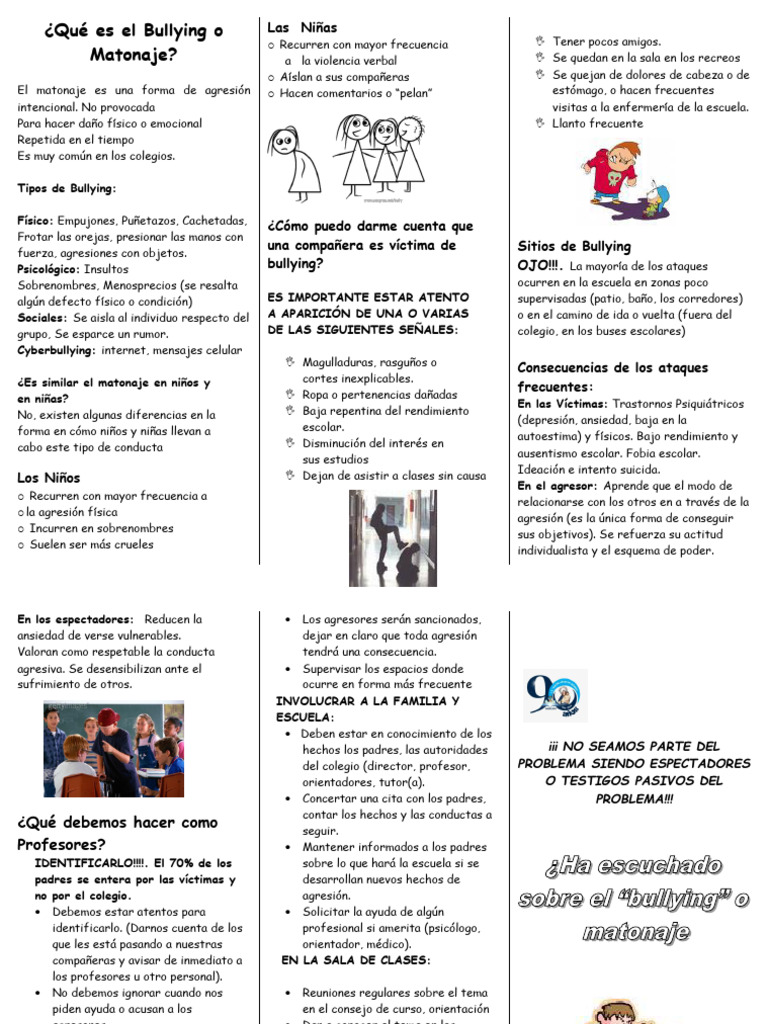Triptico Bullying | PDF