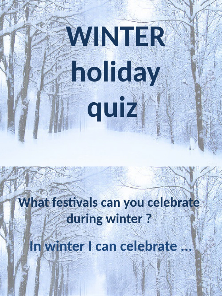 Winter Holiday Plans | PDF