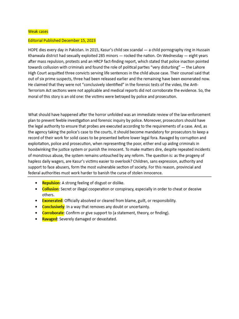 15-12 Weak Cases | PDF