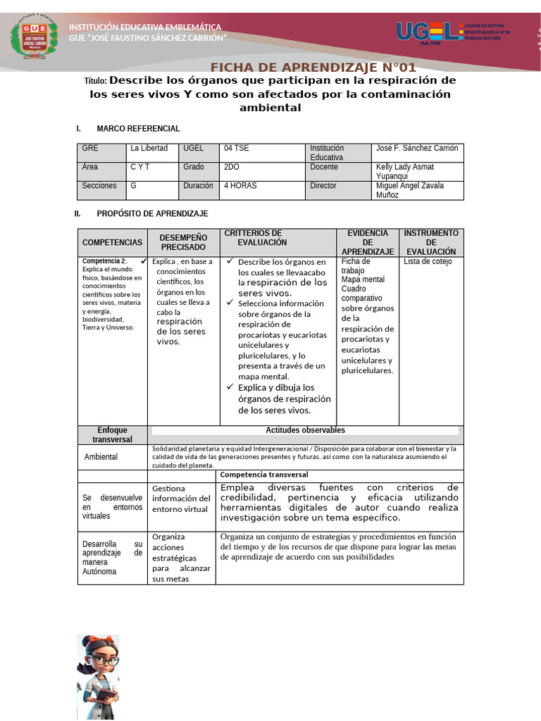 FICHA DE APRENDIZAJE N°01 - 2DO GRADO (1) | PDF