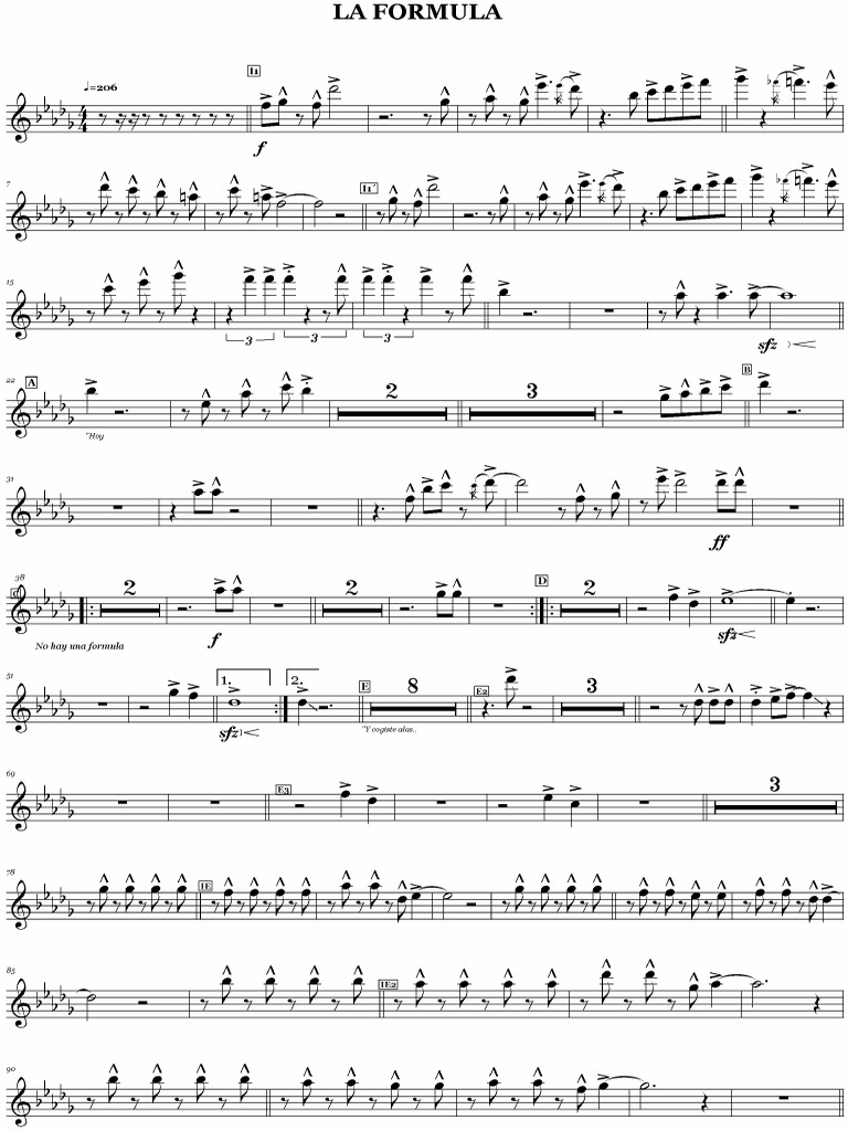 29 LA FORMULA - Trumpet in BB - Lead Sheet | PDF