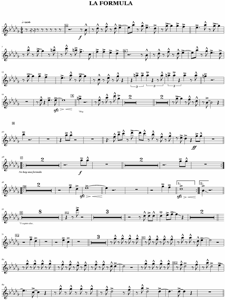 29 LA FORMULA - Tenor Sax - Lead Sheet | PDF