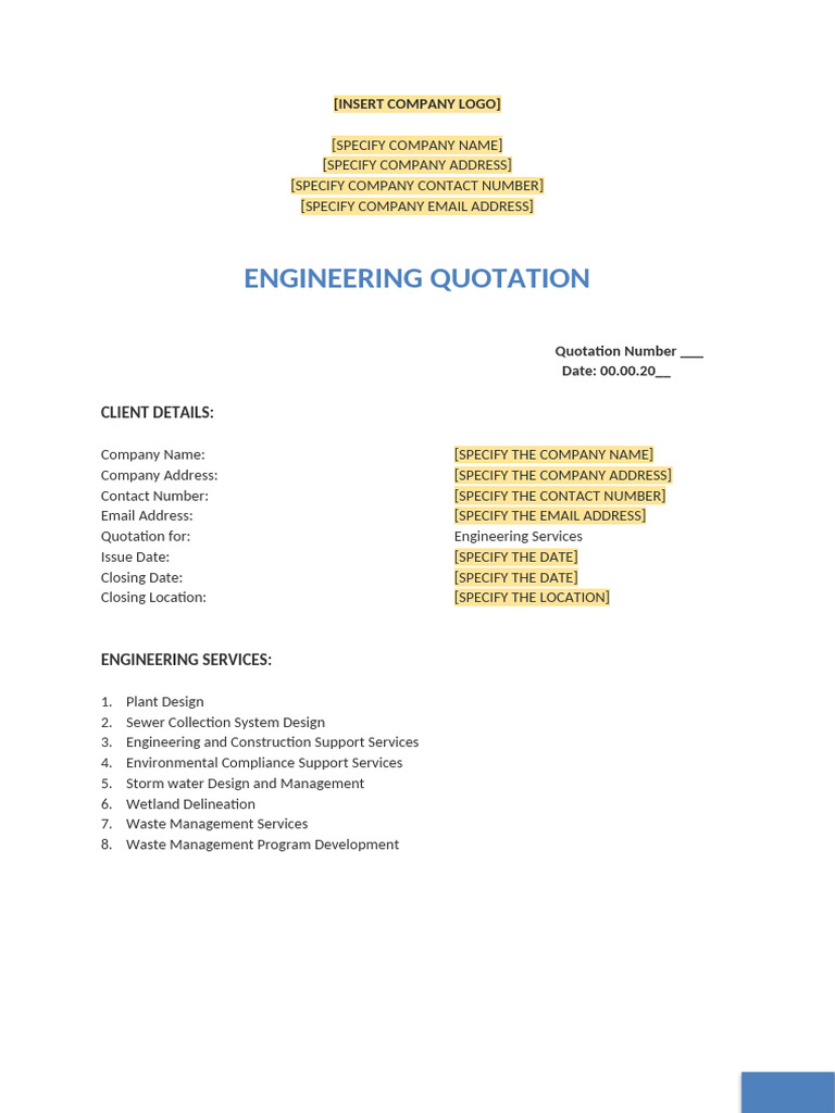 Engineering Quotation | PDF