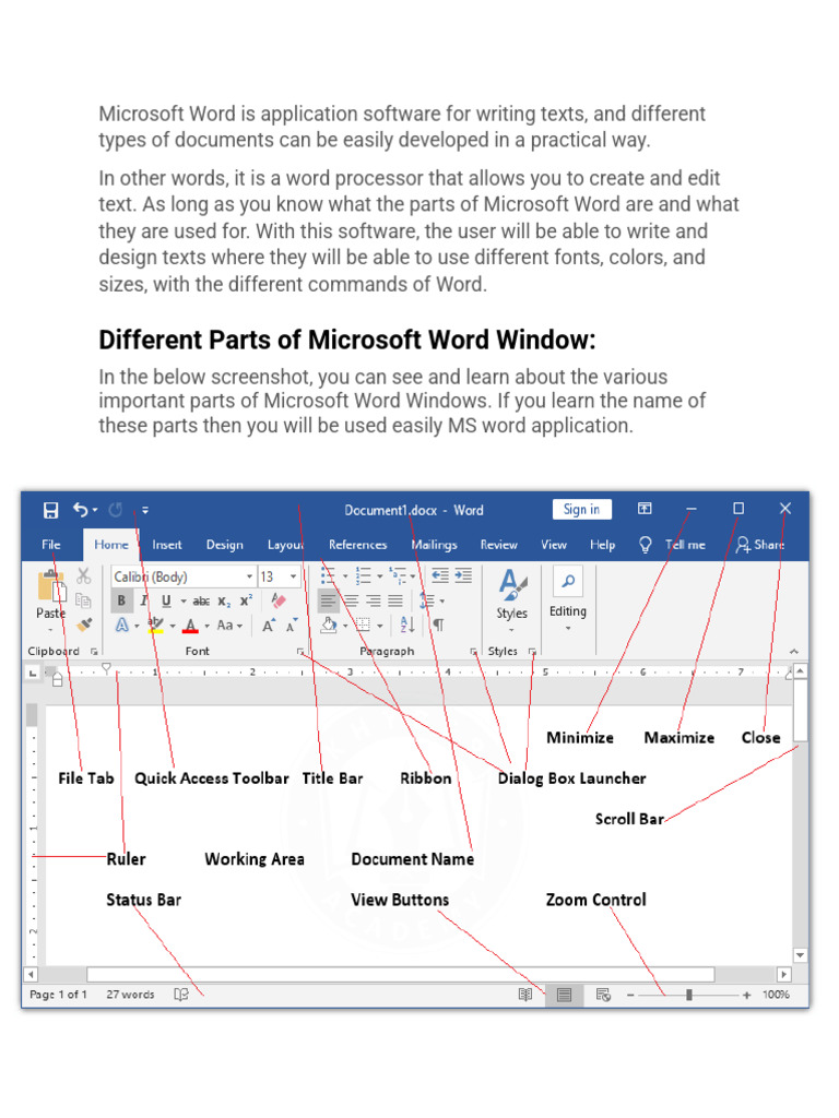 Microsoft Word Is Application Software For Writing Texts | PDF