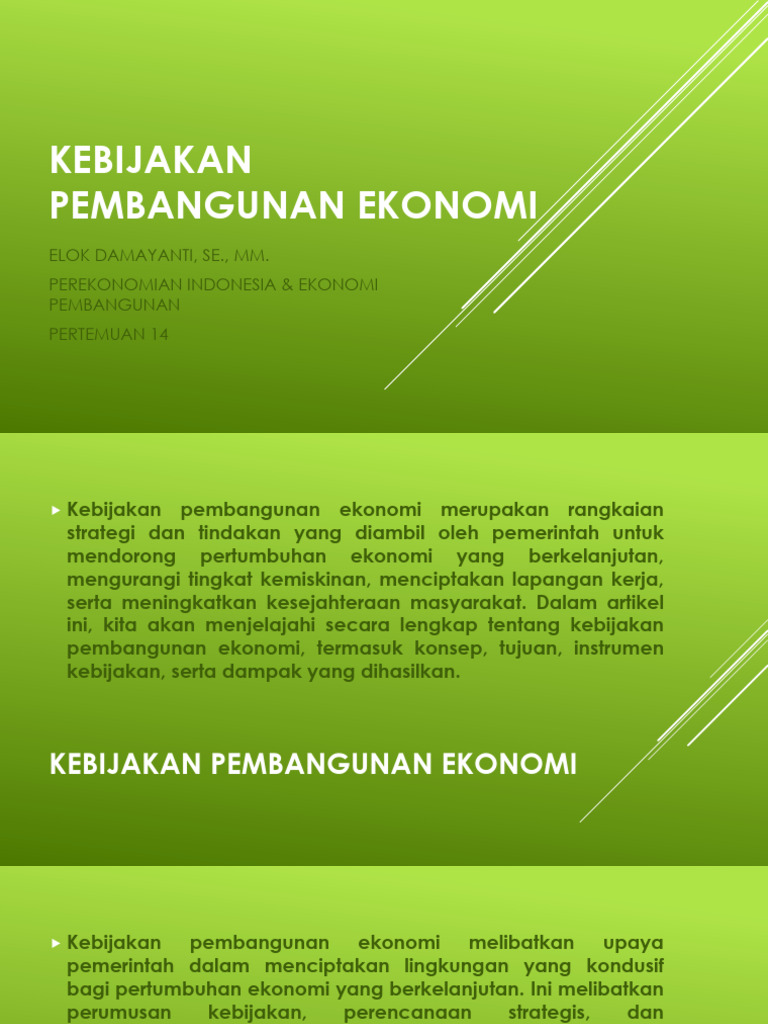 Kebijakan Dan Strategi Pembangunan Ekonomi | PDF