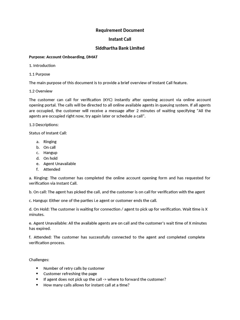 Instant Call Documentation | PDF