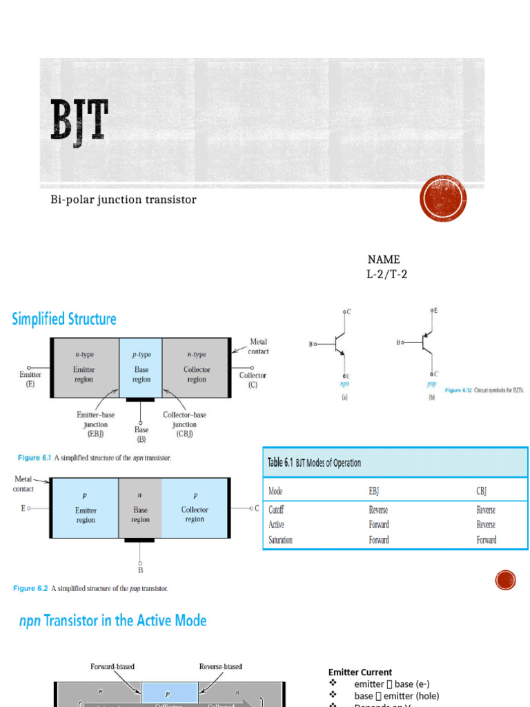Bi-Polar Junction Transistor | PDF
