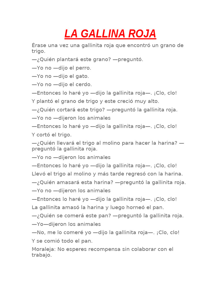 LA GALLINA ROJA | PDF
