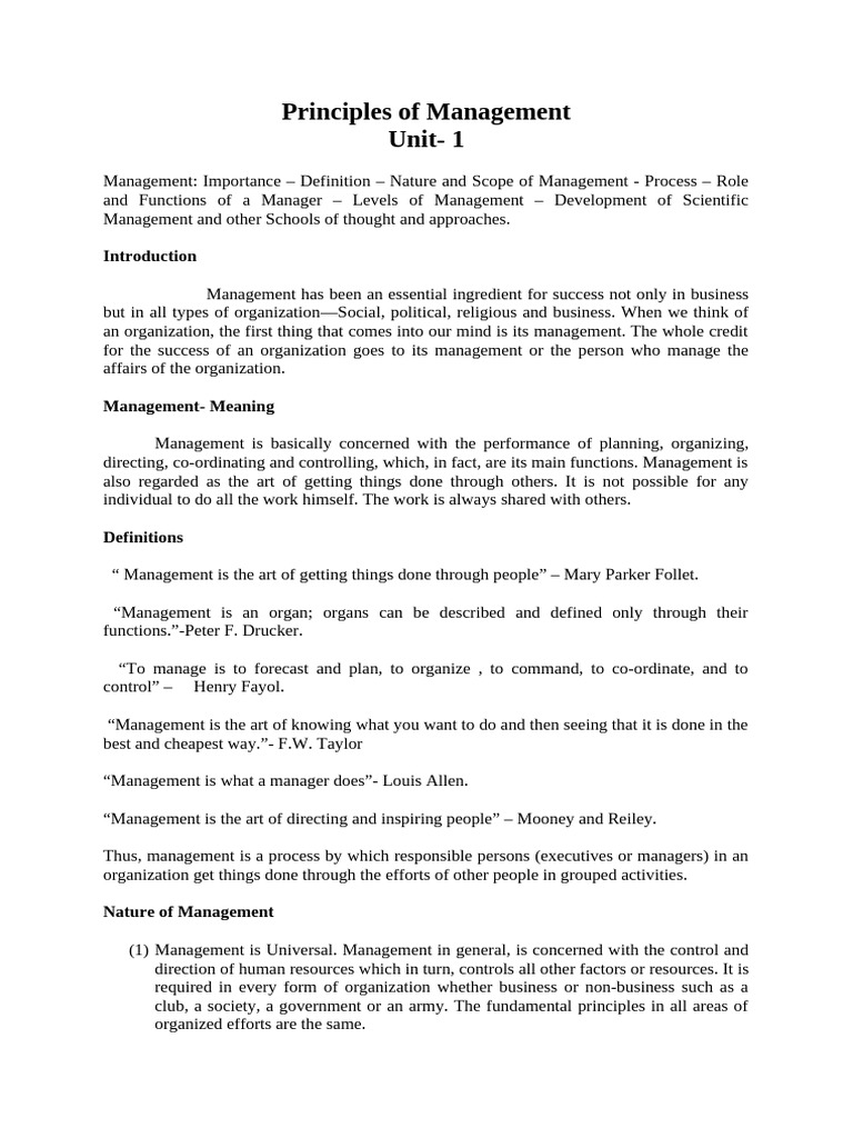 POM - Unit - 1 | PDF