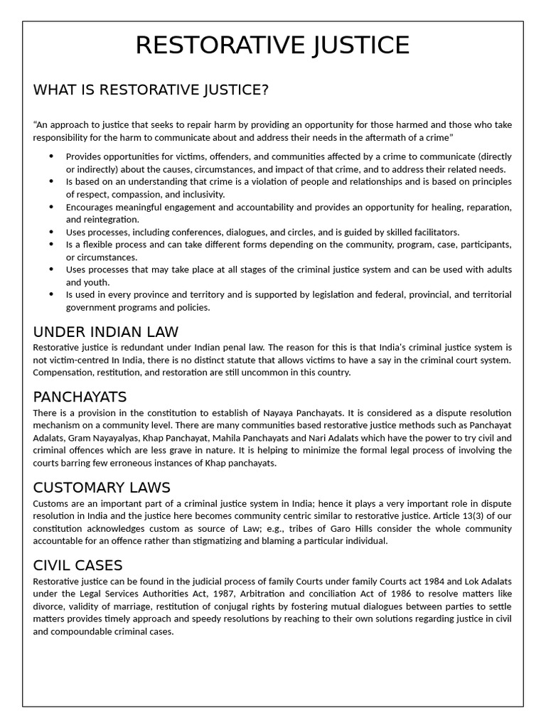 Restorative Justice | PDF