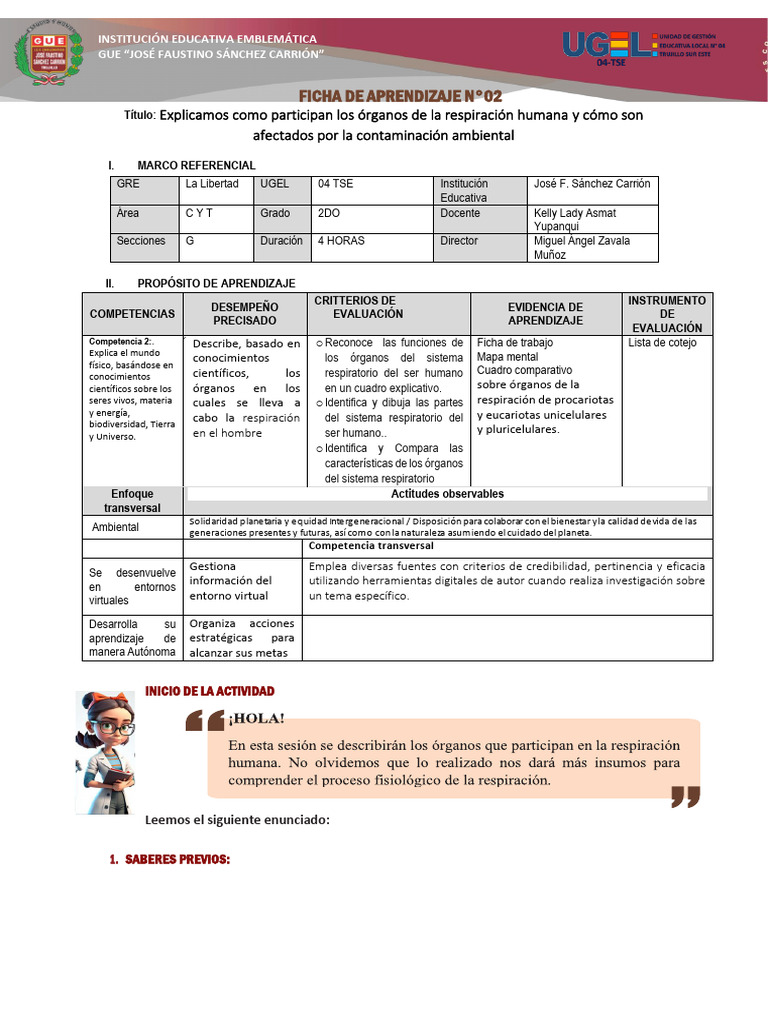 Ficha de Aprendizaje N°02 - 2do Grado | PDF