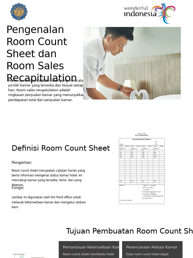 Room Count and Sales Recapitulation Guide | PDF