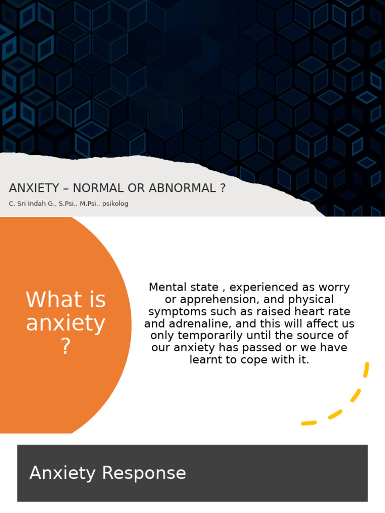 ANXIETY – NORMAL OR ABNORMAL | PDF