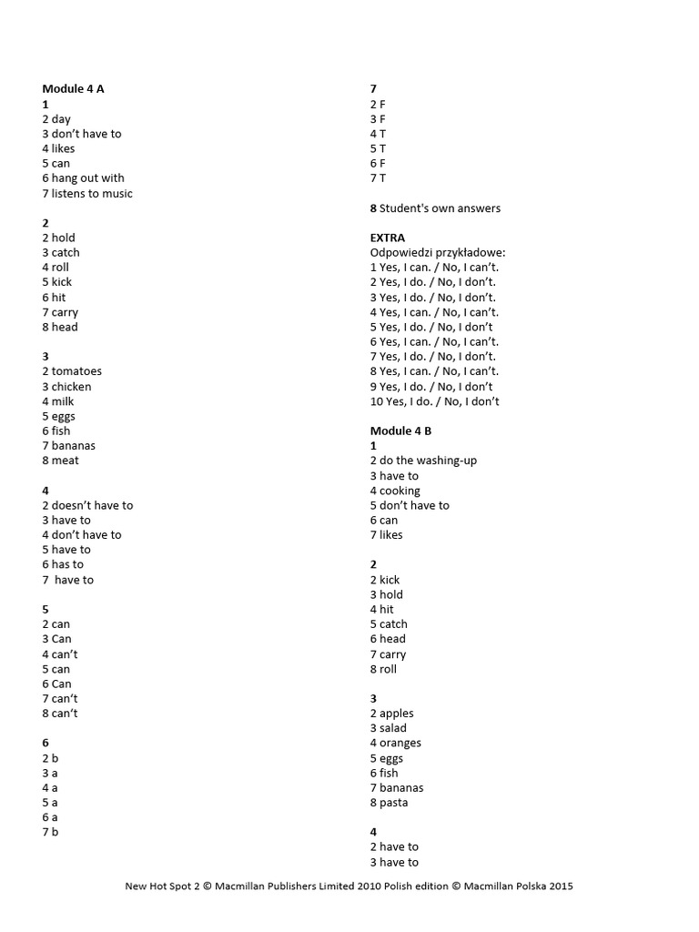 Module 4 Tests A and B Answer Key and Audioscript | PDF