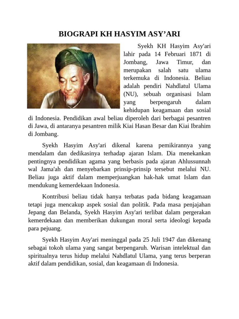 Syekh KH Hasyim Asy'ari | PDF