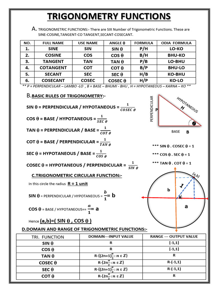 Trigonometric Functions 1 | PDF | Trigonometric Functions | Trigonometry