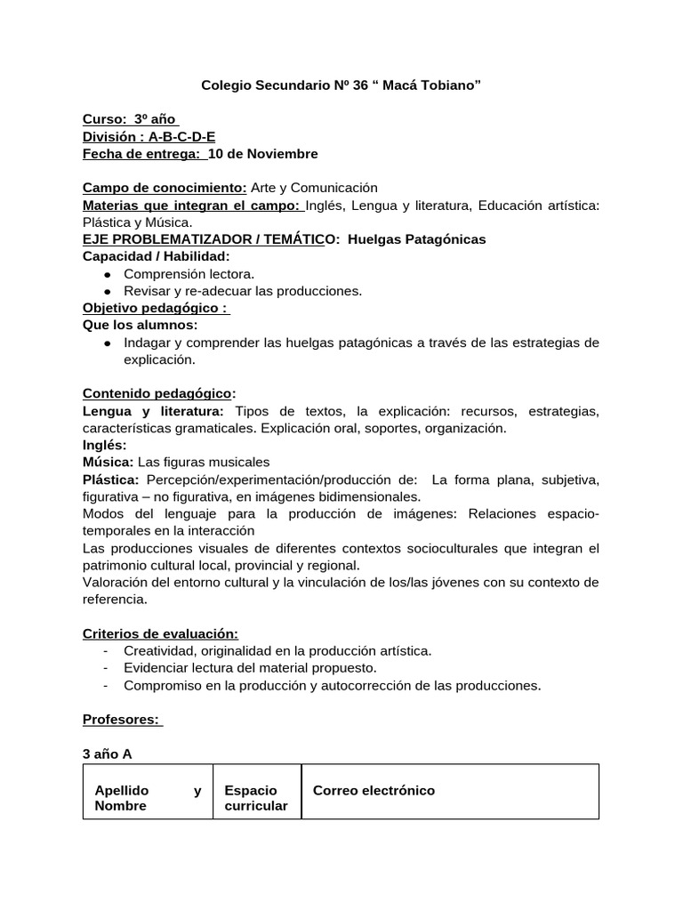 TP 7 3ro - Huelgas Patagónicas | PDF