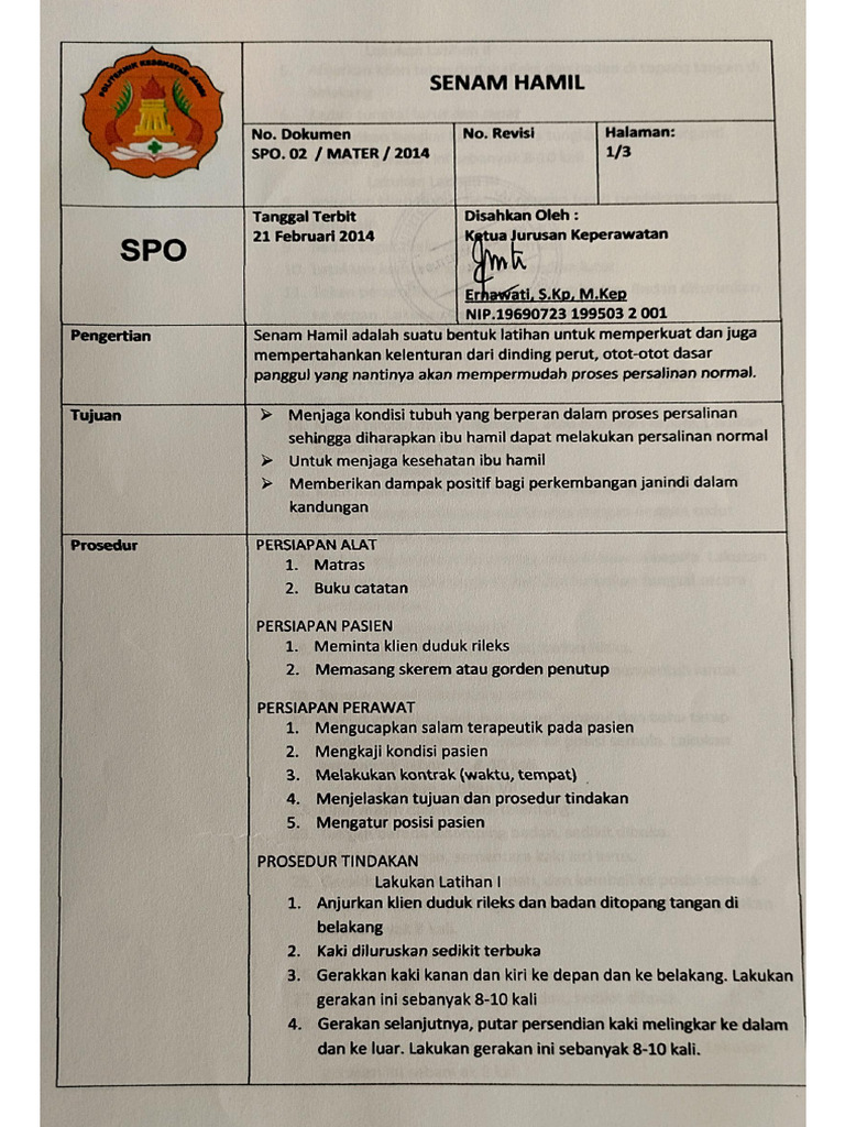 Sop Senam Hamil | PDF