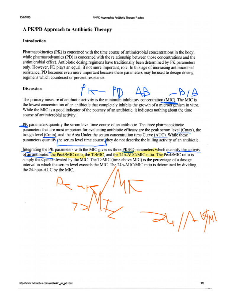 PK-PD Approach To Antibiotic Therapy | PDF