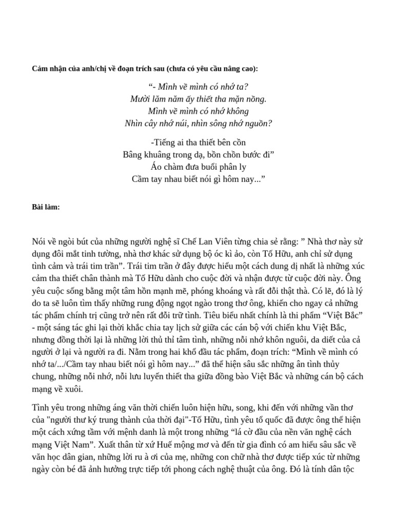 Phan Tich Hai Kho Tho Dau Tac Pham Viet Bac | PDF