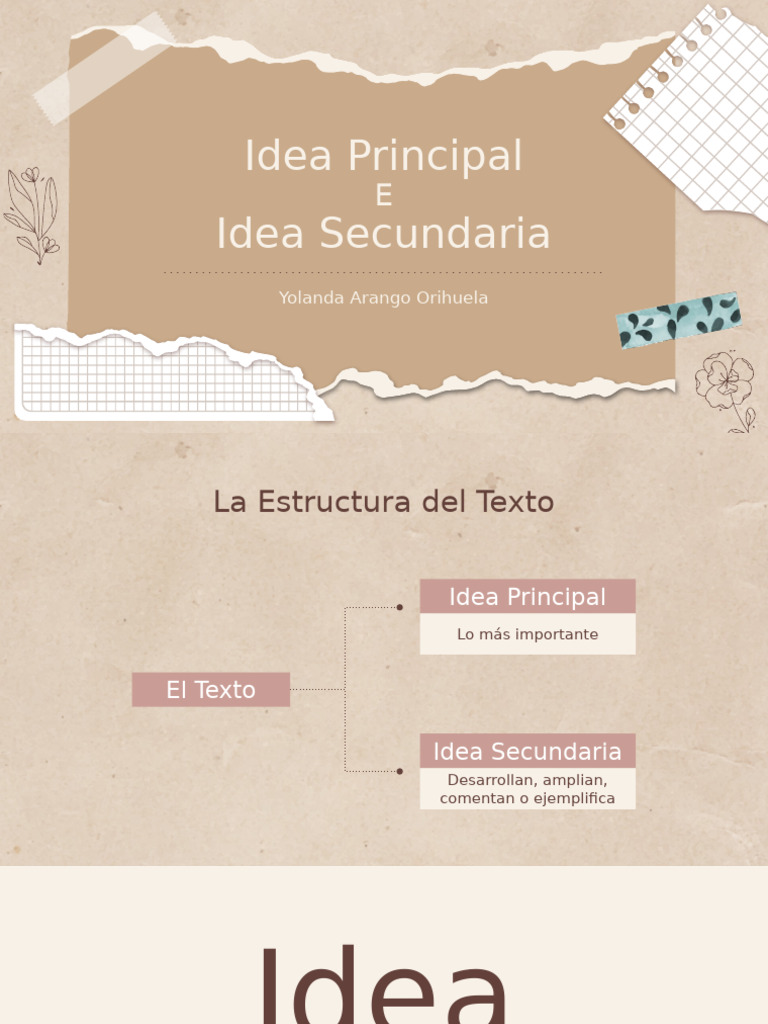 Idea Principal y Secuandaria | PDF