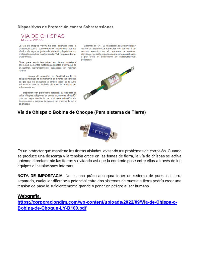 Dispositivos de Protección-via de chispas | PDF