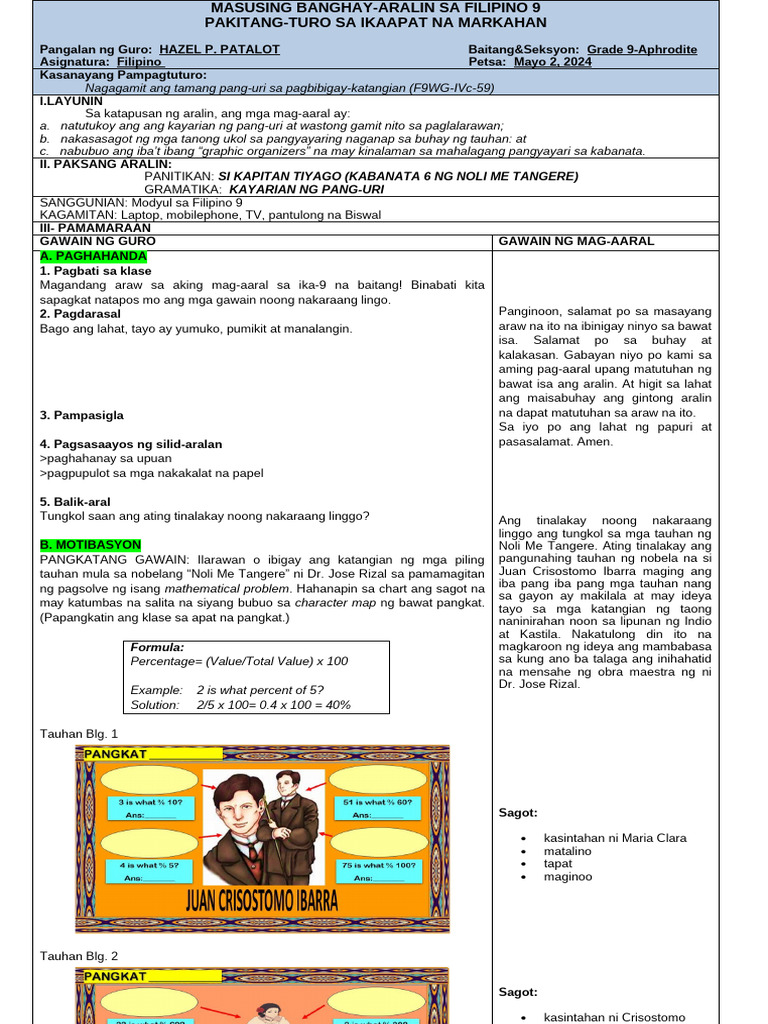 CO 4 Banghay Aralin -FINAL | PDF