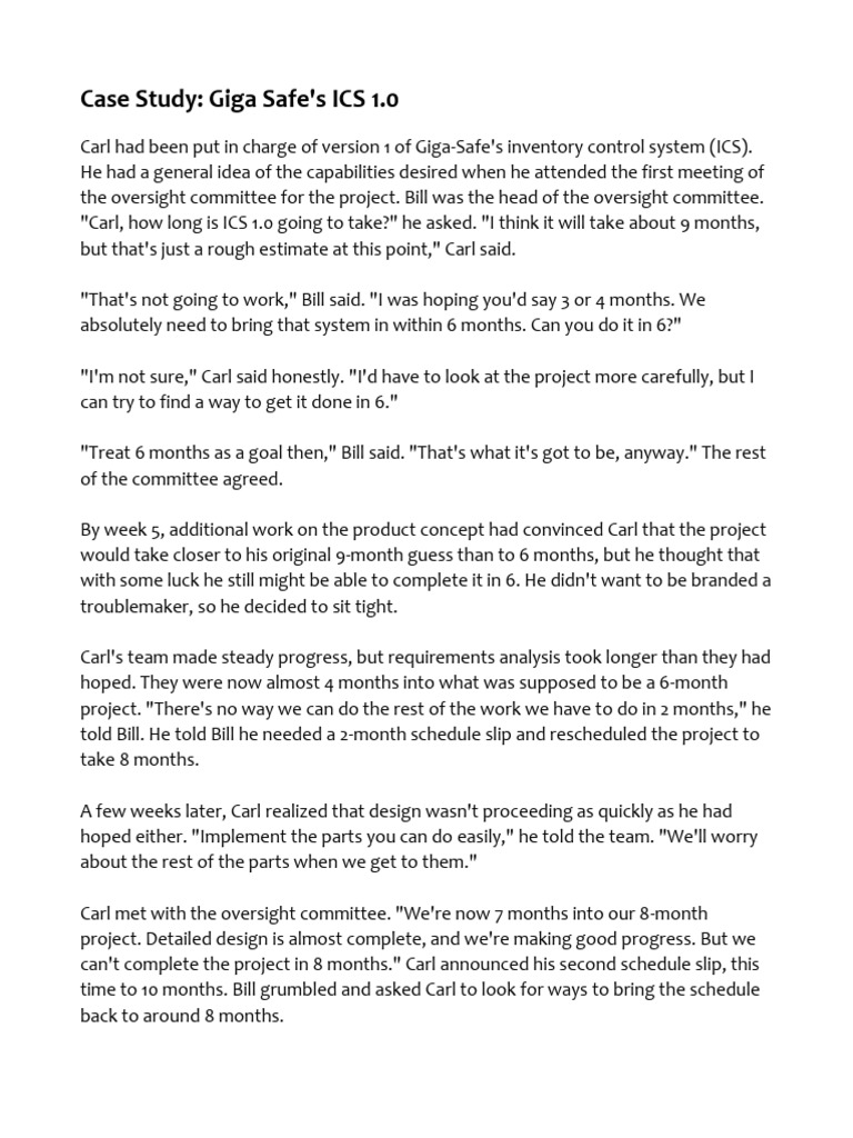 Case Study Giga Safe's ICS 1.0 | PDF