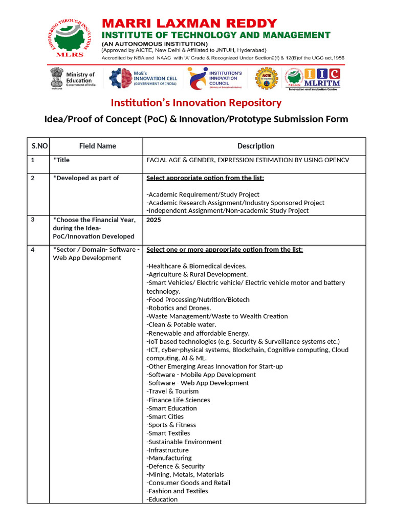 Idea PoC Submission Form | PDF