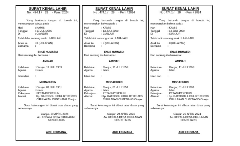 Kenal Lahir ENCE | PDF