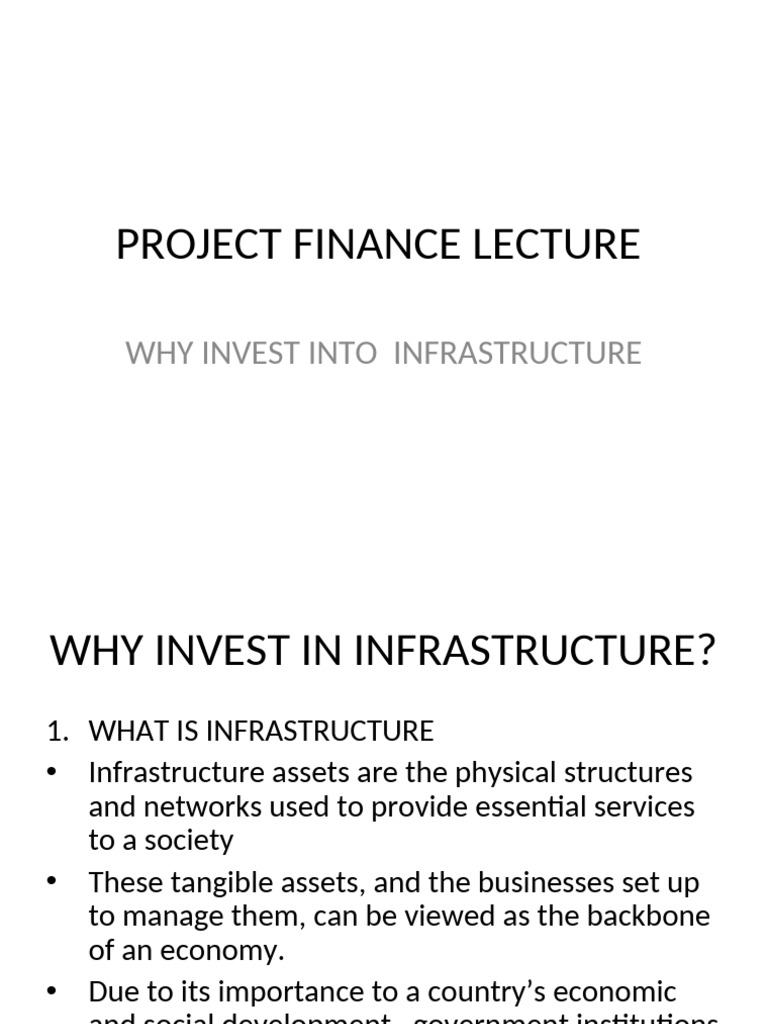 Project Finance First Lecture | PDF | Project Finance | Finance & Money Management