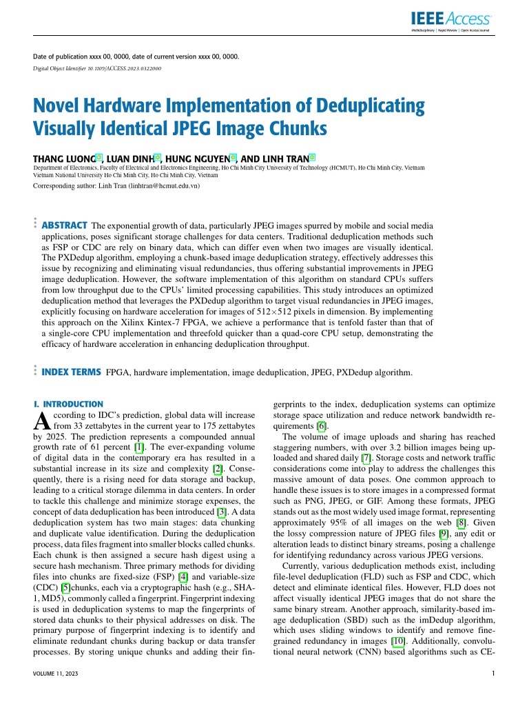 Hardware Implementation For Deduplicating Visually Identical JPEG Image Chunks-6 | PDF
